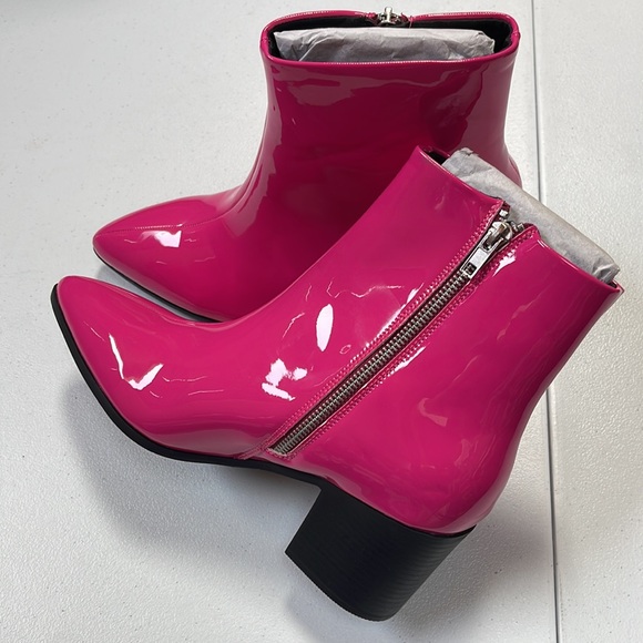 ASOS | Shoes | Asos Design Heeled Chelsea Boots In Pink Patent Faux ...
